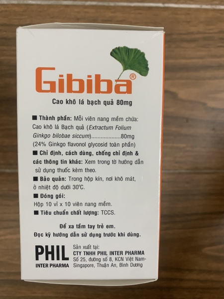 Gibiba 80mg | nhathuocyentrang