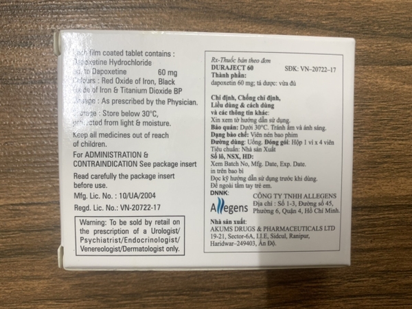Duraject 60mg | nhathuocyentrang