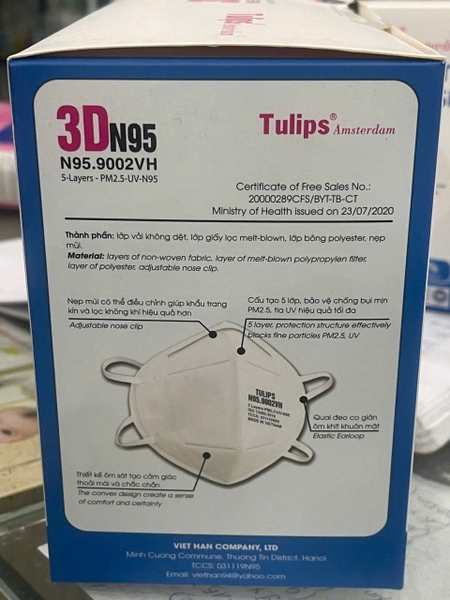 Khẩu trang N95 3D Tulips (không van) | nhathuocyentrang