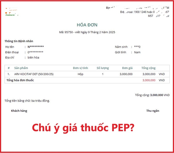 Chú ý giá thuốc PEP 72h Nhà Thuốc Hồng Nhung - HỒNG NHUNG Pharmacy