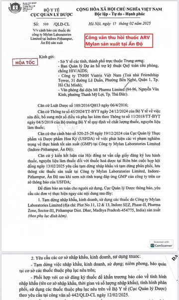 Thông báo thu hồi thuốc ARV Mylan Nhà Thuốc Hồng Nhung - HỒNG NHUNG ...