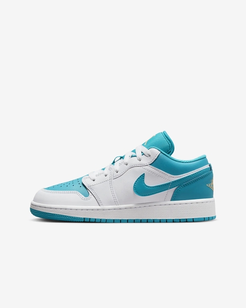 Giày Nike Chính hãng -Air Jordan 1 LOW - Trắng/Xanh| JapanSport 553560-174