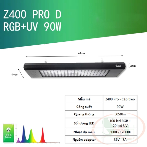 Đèn led Week Aqua Z series Z200, Z250, Z400 Pro rgb uv - Shrimp Home