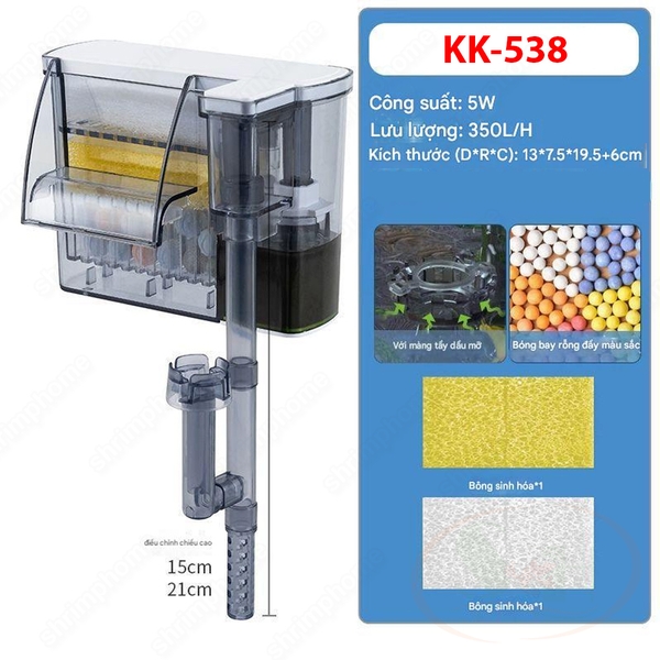 Lọc thác KaoKui Slim Hanging Filter KK 528 / 538 - Shrimp Home