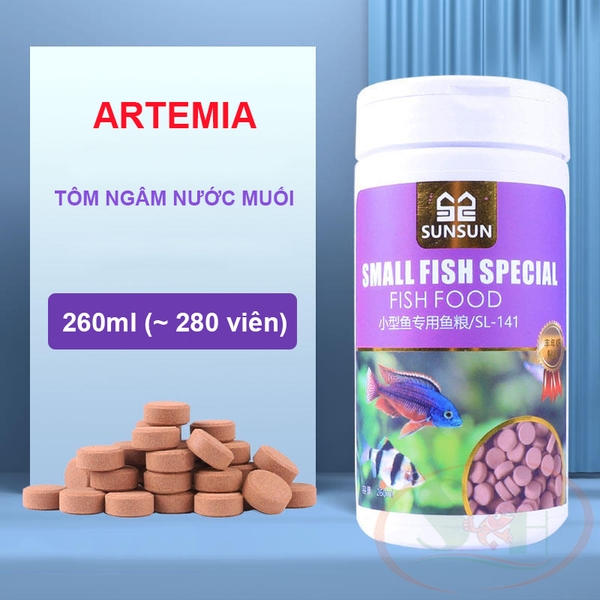 Thức ăn cá Sunsun Artemia Fish Food viên dán bể cá tôm - Shrimp Home