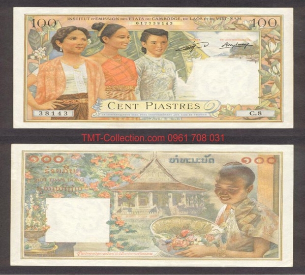 100 đồng piastre 1954 Laos