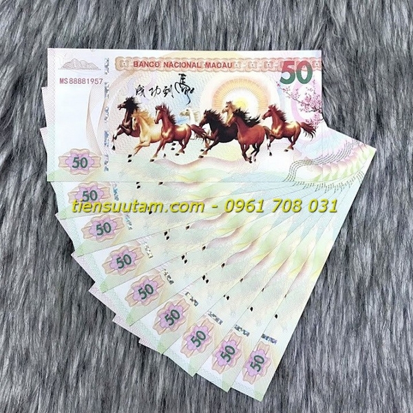 Tiền Lưu Niệm 50 Macao Mã Đáo Thành Công