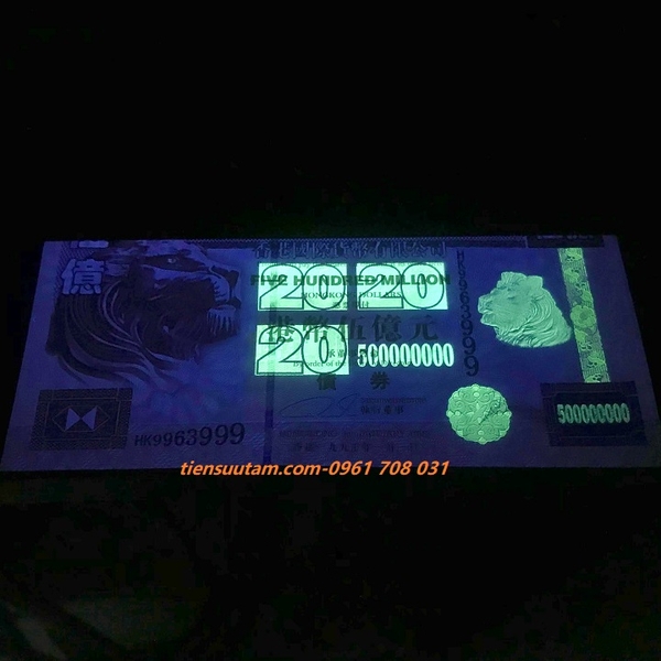 Tiền Lưu Niệm 500 Triệu Dola Hong Kong Hình Sư Tử