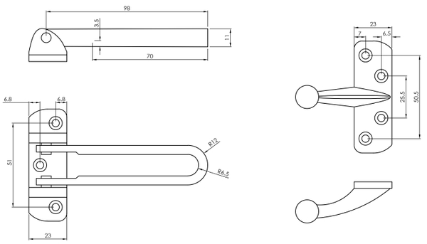 Chốt an toàn KSDG-415-RC Phụ kiện cửa Kaiser