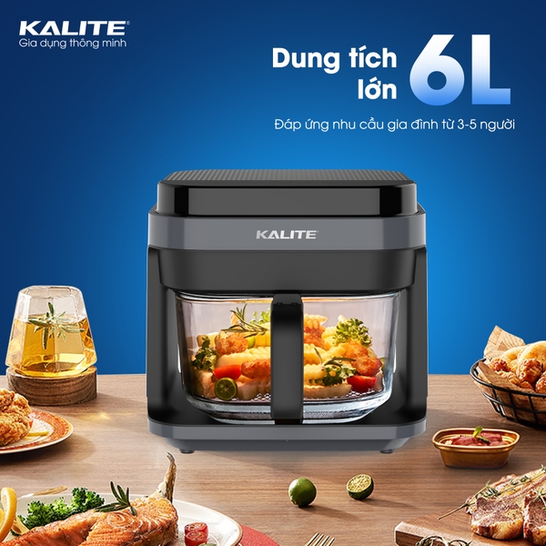 Nồi chiên không dầu KALITE KL6000 cối thủy tinh dung tích 6L Freeship Befoyo