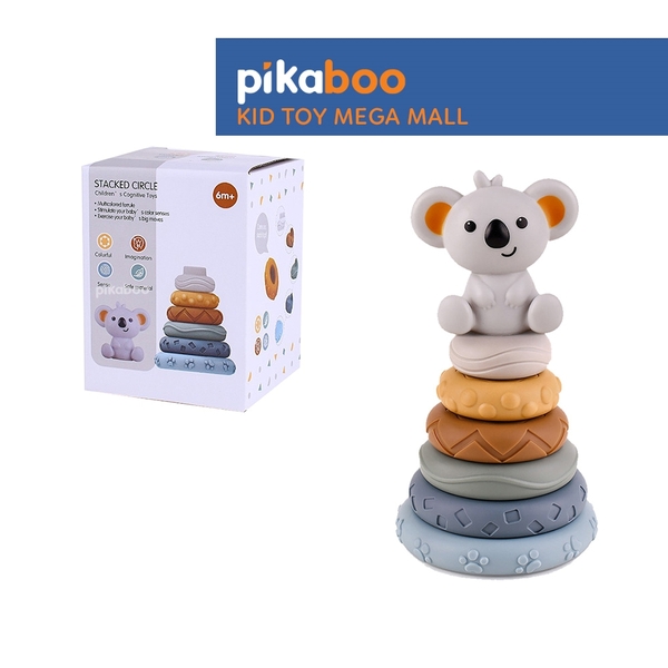 Đồ chơi tháp xếp chồng vòng tròn gấu và xếp hình khối | Pikaboo Kid Toy ...