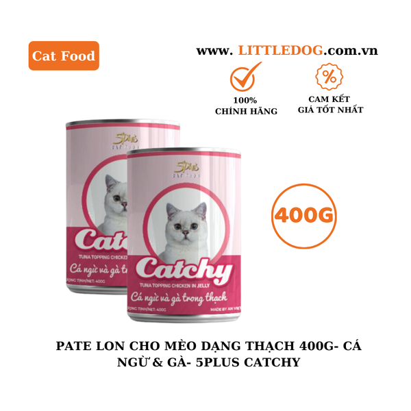 Pate Mèo 5Plus Catchy Dạng Thạch lon/400g