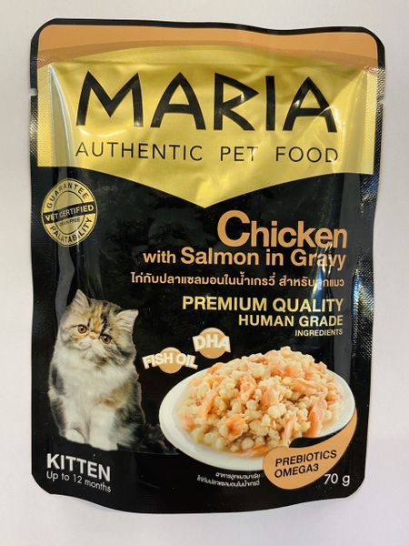 MARIA Pate Mèo Vị Gà&CáHồi-Cat Chicken&Salmon Gravy 70g