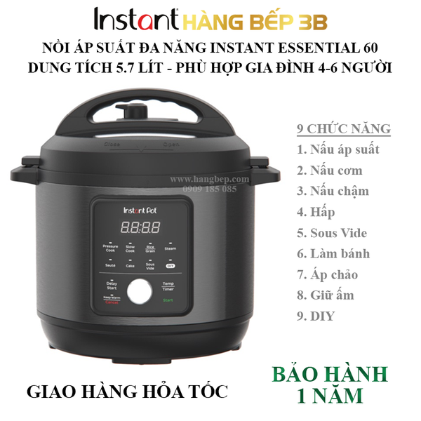 Nồi áp suất điện đa năng Instant Pot Essential 60 - Mới 100% | HÀNG BẾP