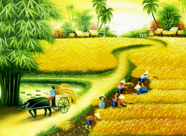 Tranh đồng quê - Tranh dán tường 3D