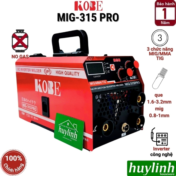 Máy hàn 3 chức năng Kobe MIG-315 PRO - Tặng 1kg cuộn hàn
