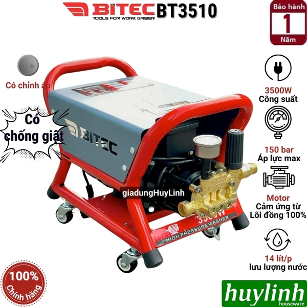 [Chống giật] Máy xịt rửa xe Chỉnh Áp BiTec BT3510 - 3500W - motor từ ...