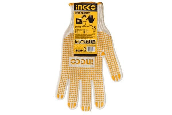 Găng Tay Phủ Hạt Nhựa PVC INGCO Size XL HGVK05