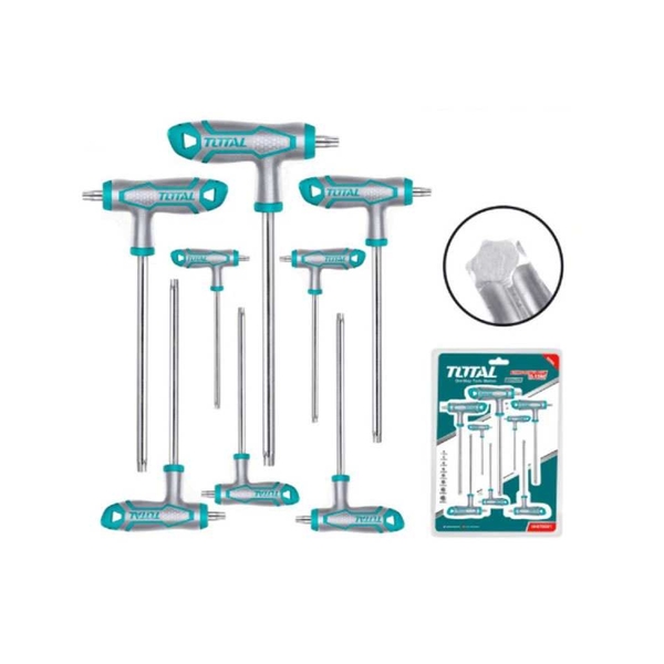 Bộ 8 chìa lục giác bông tay cầm chữ T Total THHW80836