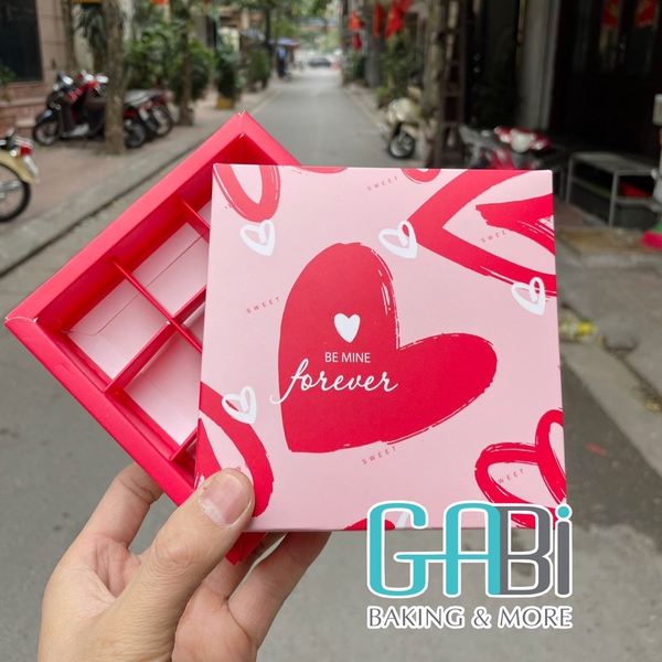 Hộp giấy đựng socolo 9 viên tim đỏ Be Mine GABI - Đồ làm bánh, pha chế ...