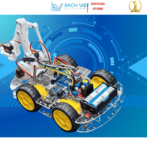 XE ĐIỀU KHIỂN TỪ XA (CÓ CÁNH TAY) DÙNG UNO R3 QUA ỨNG DỤNG BLUETOOTH – https://dientubachviet.com/