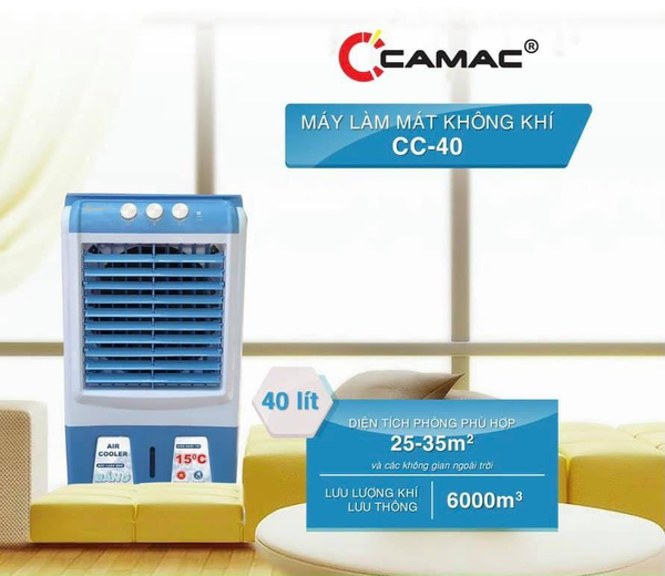 Quạt điều hòa cơ dung tích 40 lít Camac CC40 | Điện máy Bảo Bình