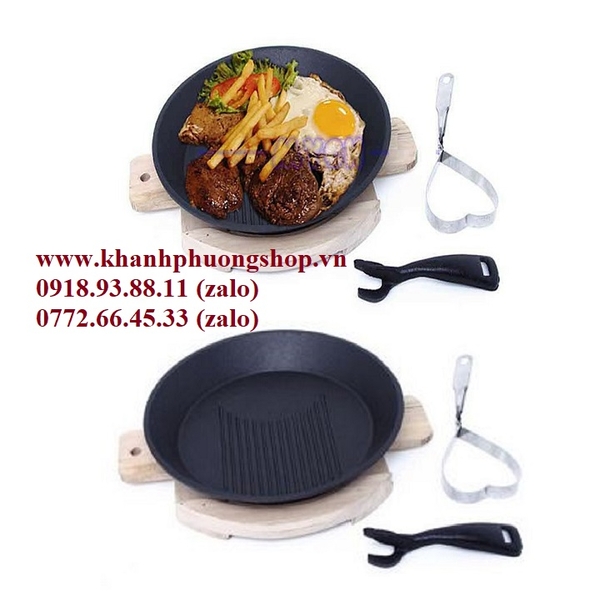 chảo gang bò né - chảo gang bò bít tết Khánh Phương Shop