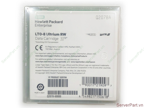 Băng từ Cartridge HP HPE LTO8 Ultrium 30TB Data Cartridge Q2078A ...