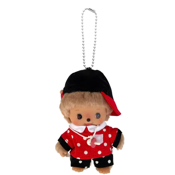 MONCHHICHI BEBICHHICHI RED DOTS BOY KEYCHAIN