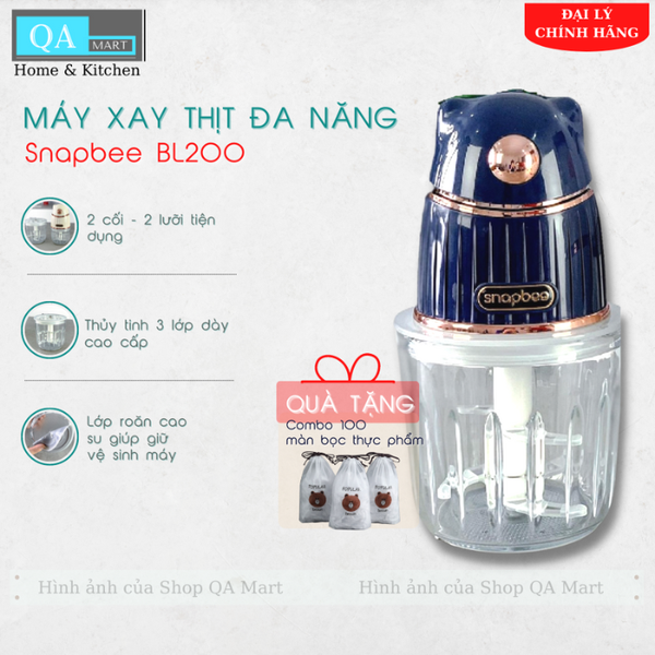 Máy xay thịt thực phẩm đa năng Snapbee BL200 (Xanh)- Dung tích 6L, Công ...