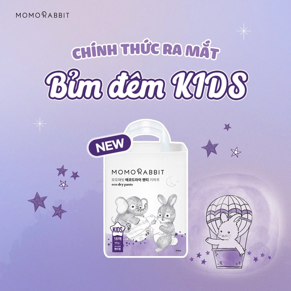 Momo Rabbit chính thức ra mắt bỉm đêm KIDS size 3XL
