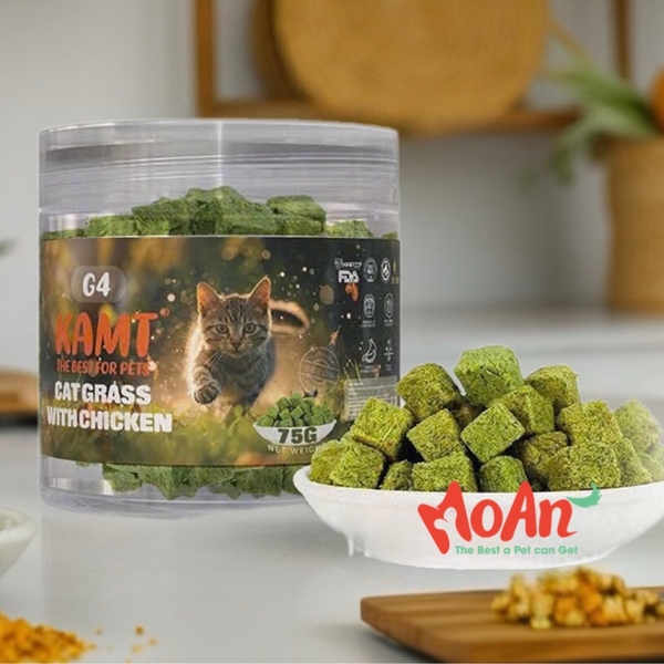 Viên Cỏ Catnip Mèo Mix Thịt Gà KAMT (Tiêu Búi Lông, Sạch Răng) 75g ...