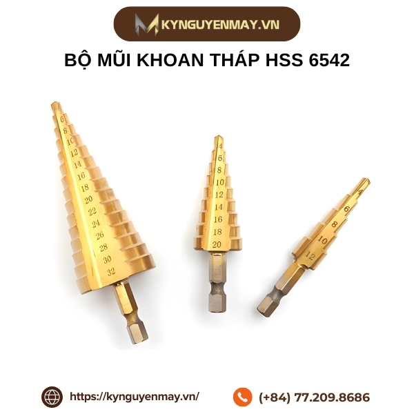 Bộ Mũi Khoan Tháp HSS 6542 | Độ Cứng Cao - Chịu Nhiệt Tốt