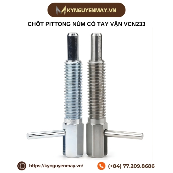 Chốt Pittong Núm Có Tay Vặn VCN233 | M6, M8, M10, M12