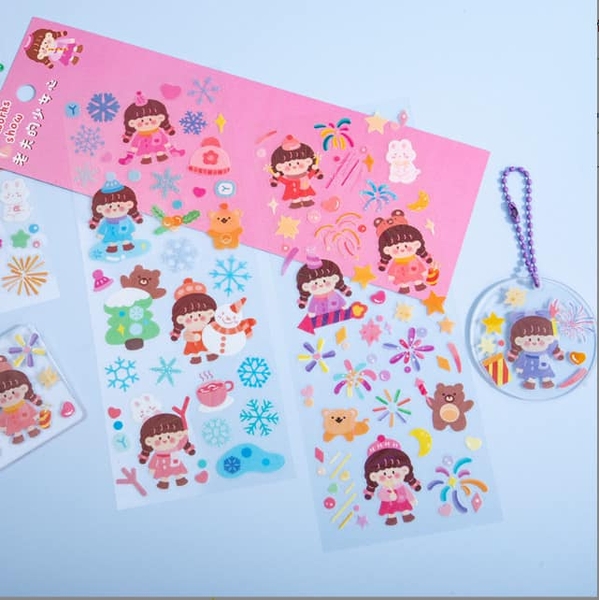 Sticker búp bê lấp lánh - Sandy Store