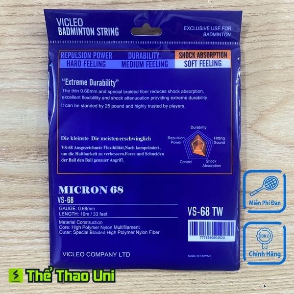 Cước Dây Đan Vợt siêu bền VS68 Thể Thao Uni