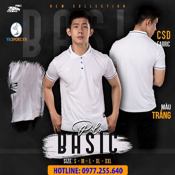 Áo Polo Riki Basic Trắng Thể Thao Uni