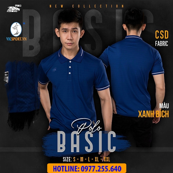 Áo Polo Riki Basic Xanh Bích Thể Thao Uni