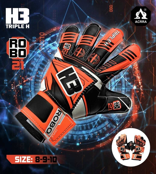 Găng bao tay thủ môn H3 ROBO Đen Cam TheThaoUni
