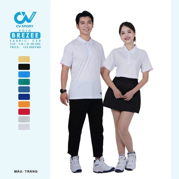 Áo Polo CV Breeze - Trắng Thể Thao Uni