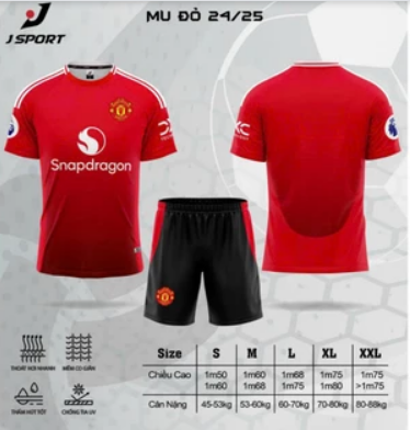 Áo Đá Banh M.U Manchester United 2024 2025 Thể Thao Uni