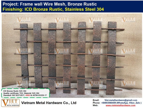 Frame wall Wire Mesh, Bronze Rustic - VIETNAM METAL HARDWARE CO., LTD