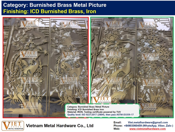 Burnished Brass Metal Picture - VIETNAM METAL HARDWARE CO., LTD