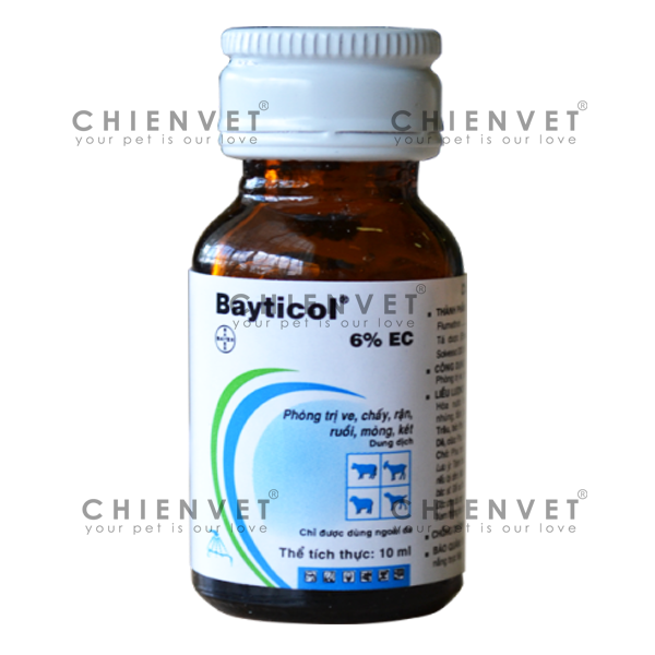 Bayticol 6% EC -Thuốc phòng trị ve,rận, ruồi, mòng | nanavet.com