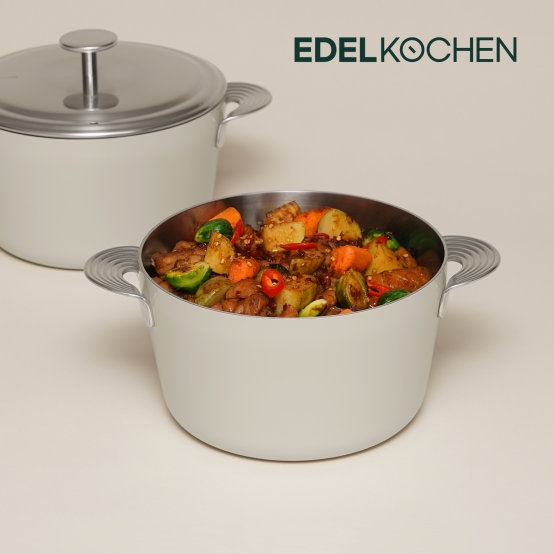 Nồi Vola Edelkochen 5 lớp inox 316 màu Trắng Ivory - Size 20cm Sa Maison
