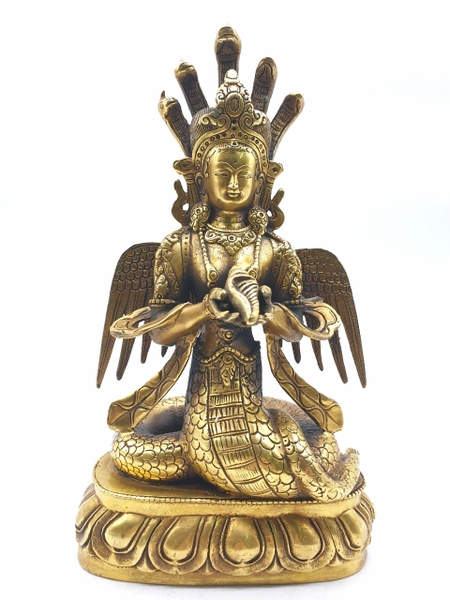 Tượng Naga Thiên Nữ_Chất liệu Đồng Trơn_Cao 26cm Ngọc Mani