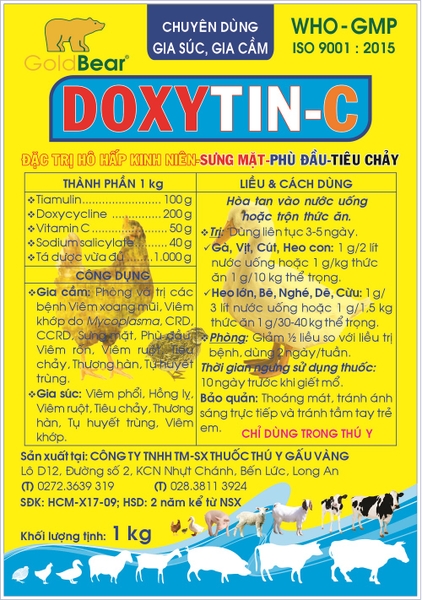 Rx-DOXYTIN-C (1 KG/GÓI) N.VÀNG-Thuốc kê đơn | Gấu Vàng
