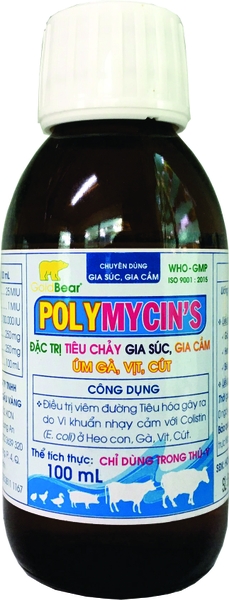 Rx-POLYMYCIN'S (100 ML/LỌ)-Thuốc kê đơn | Gấu Vàng