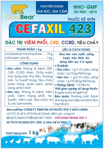 Rx-CEFAXIL 423 (1 KG/GÓI)-Thuốc kê đơn | Gấu Vàng