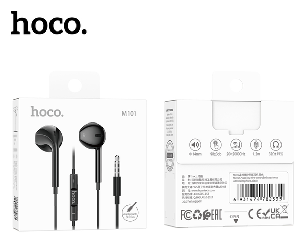Tai nghe nhét tai Hoco M101 Max cổng 3.5 (Trắng, Đen)